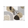 Brown Boho Sun Shade Sail 12'X16' Medieval Leaves Geometric Lines ...