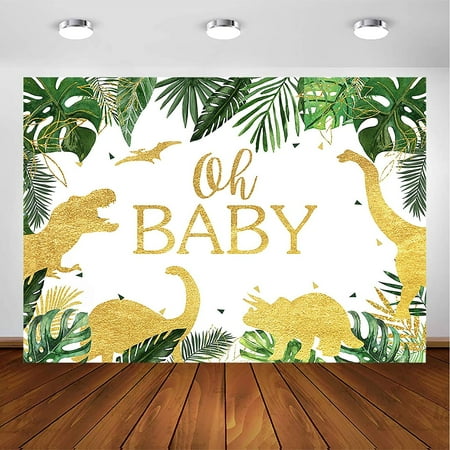 Oh Baby Dinosaur Backdrop for Boy Dinosaur Theme Baby Shower Party ...