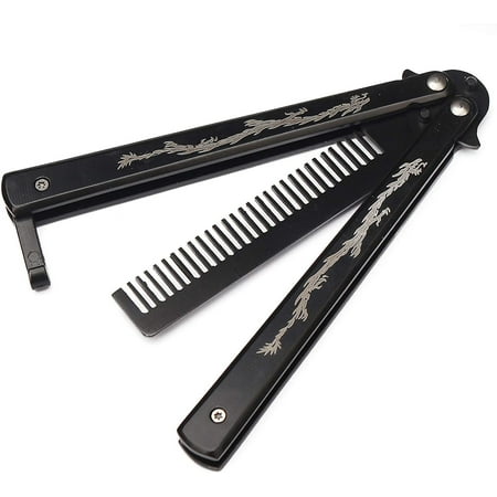 Butterfly Comb, Stainless Steel Butterfly Trainer Knife Comb Rotatable ...