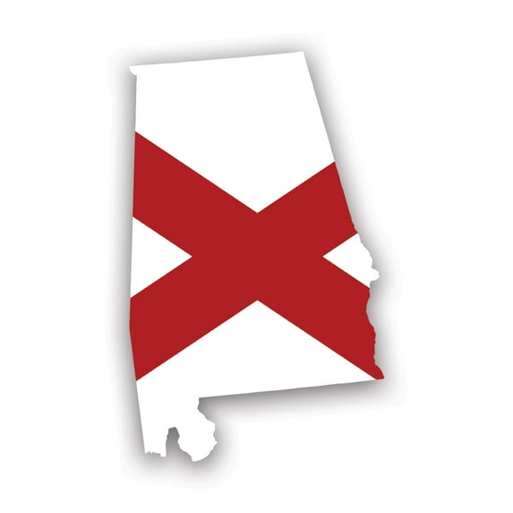 Alabama State Shaped Flag Sticker Decal - Self Adhesive Vinyl ...