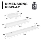 Muzilife, Set of 2 White Wooden Floating Shelves, 12 inch - Walmart.com