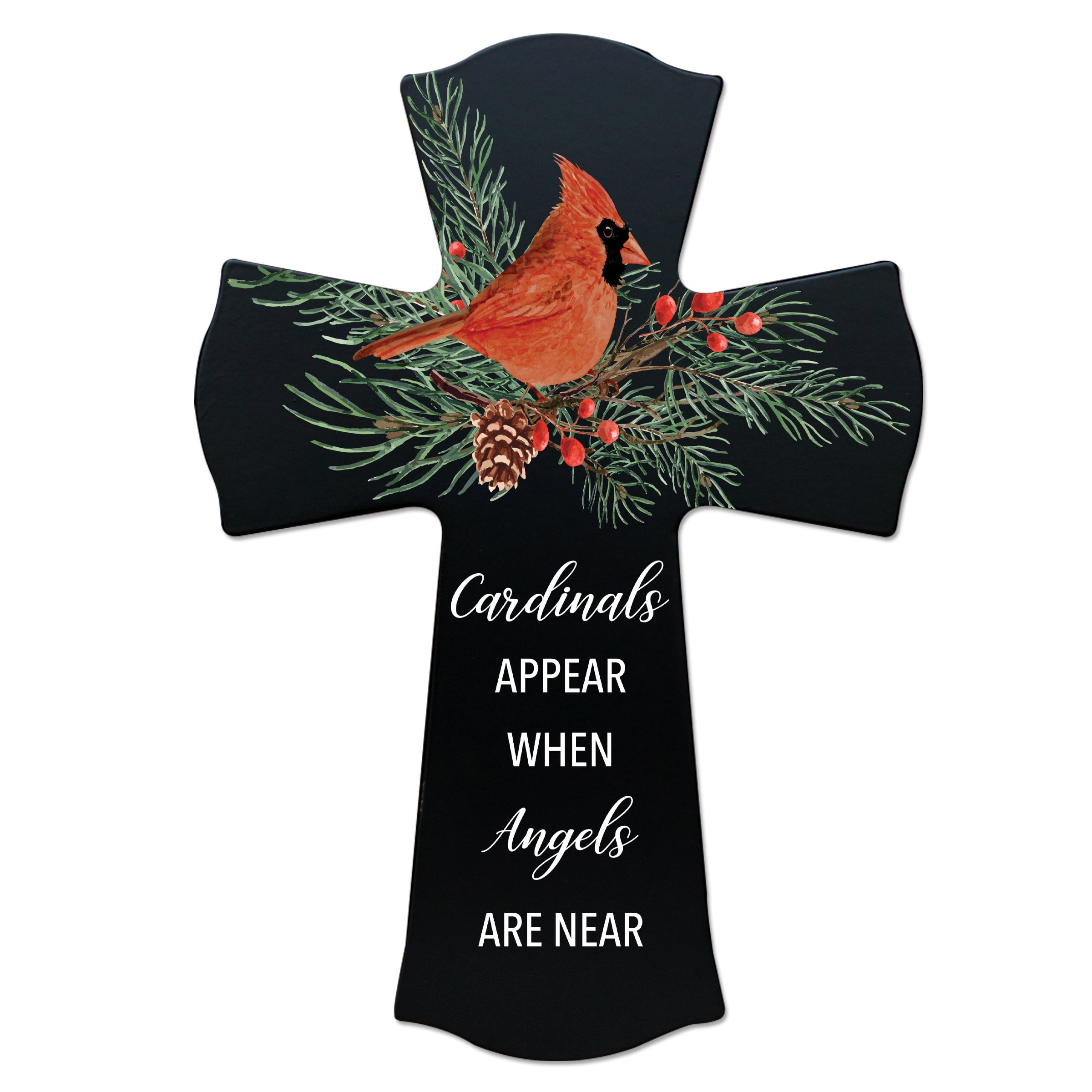 Memorial Wooden Wall Cross 8x11 Cardinal Bereavement Gift for Loss on ...