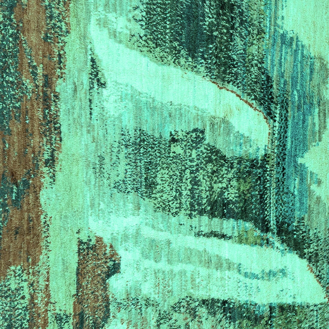 Ahgly Company Machine Washable Indoor Square Abstract Turquoise Blue ...