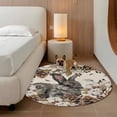 3ft Round Rug Grey Rabbits Area Rugs for Living Room Bedroom Washable ...