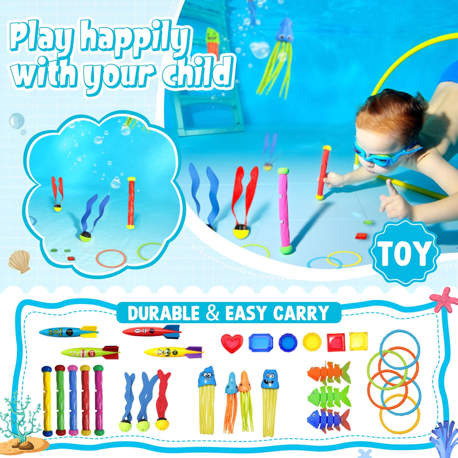 Click here for Naojie 30 Pcs Diving Pool Toys For Kids Ages 3-12... prices