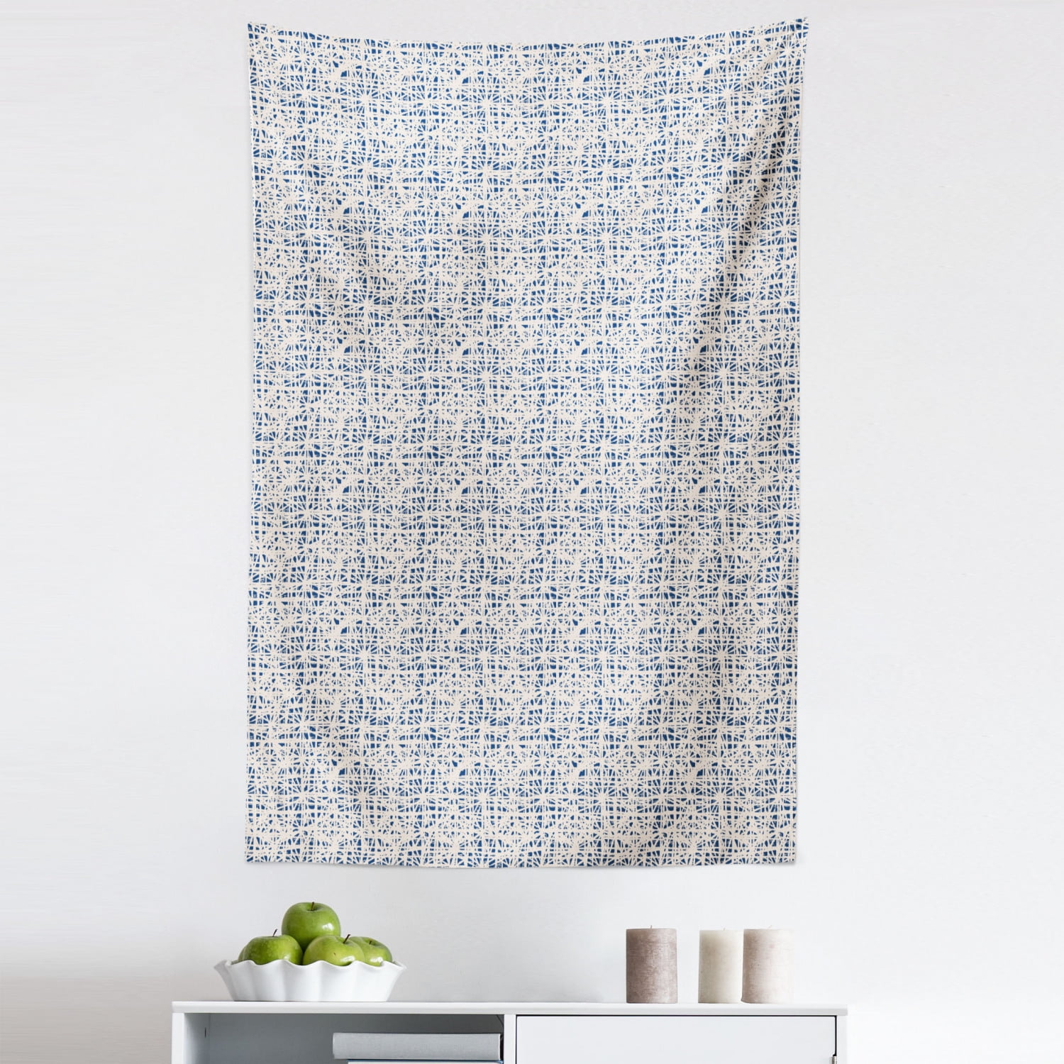 Ethnic Tapestry, Watercolor Style Hand Drawn Grid Pattern Hippie Folk ...