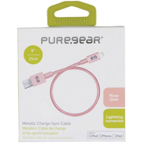 PureGear Charge and Sync Lightning to USB Metallic Braided Rope Cable ...