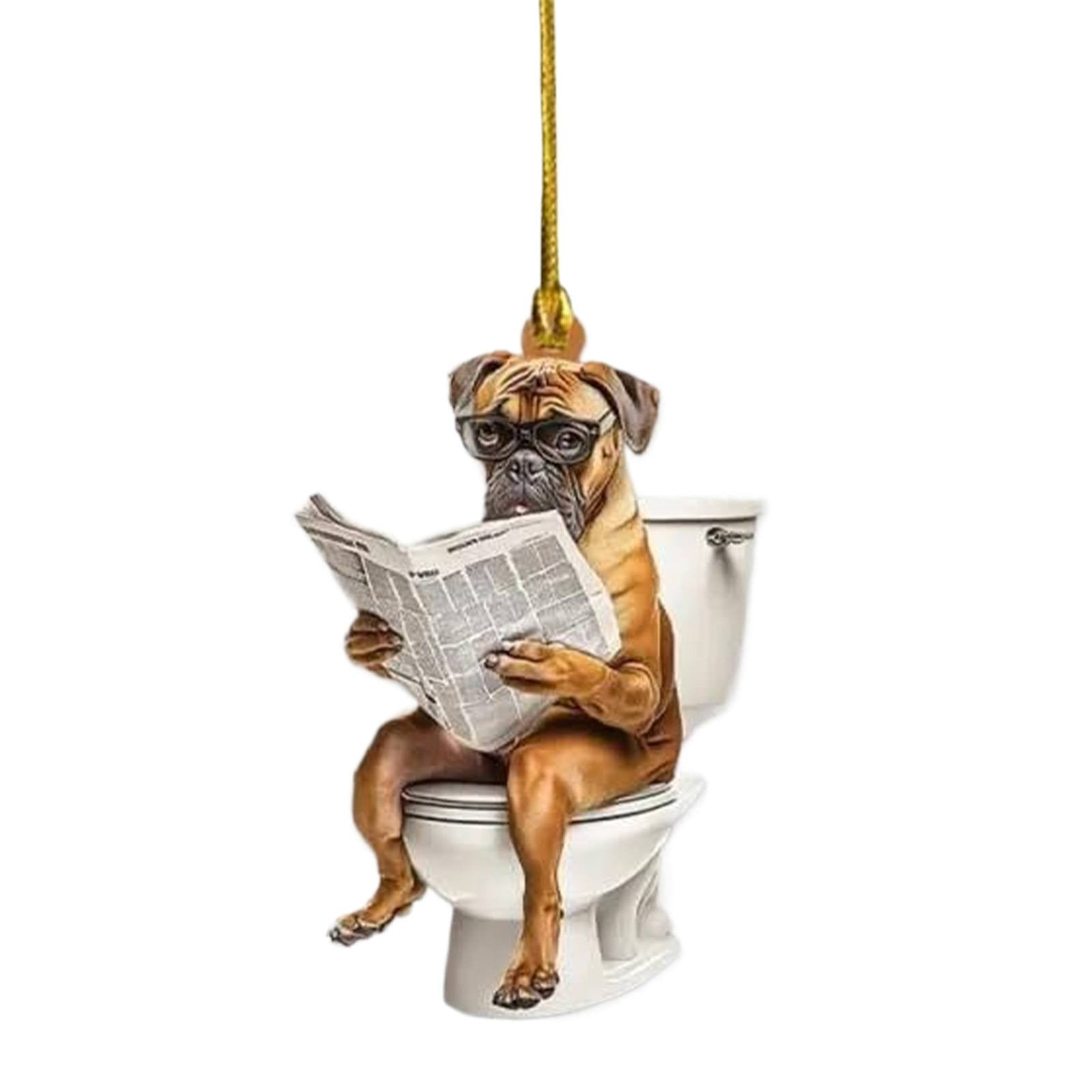 Click here for Maple Nest Hanging Ornament Funny Dog Sitting On T... prices