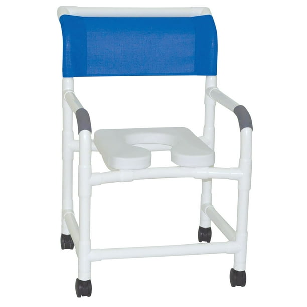 MJM International 122-3TW-SSDE Wide Deluxe Shower Chair with Soft Seat ...