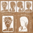 4Pcs Beauty African Tribal Girl Reusable Stencils Painting Templates on ...