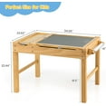 Kids Table, 3 in 1 Wood Building Block Desk w/Storage, Paper Roll ...