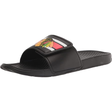 FOCO Men's NHL Team Logo Sport Legacy Slide Flip Flop Sandals, Stripe ...