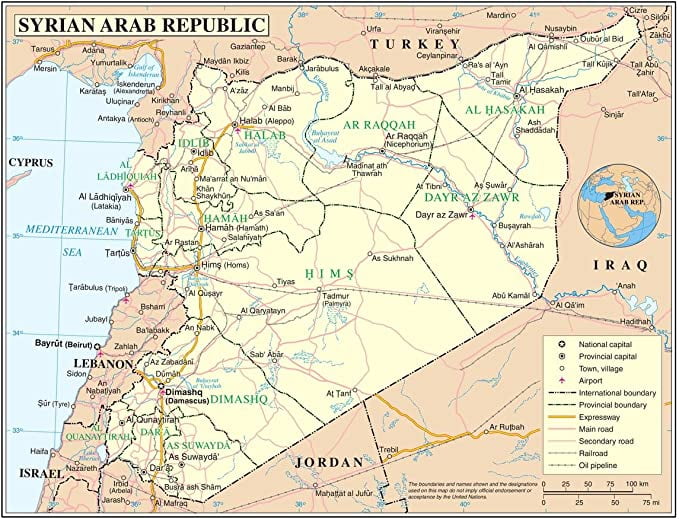 Iconic Arts Laminated 31x24 Poster: Political Map - Large Detailed ...