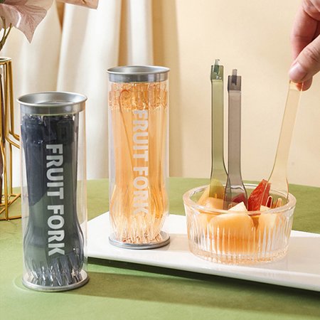 Douhoow Detachable Fruit Forks 2-in-1 Mini Fork Serving Tongs for ...