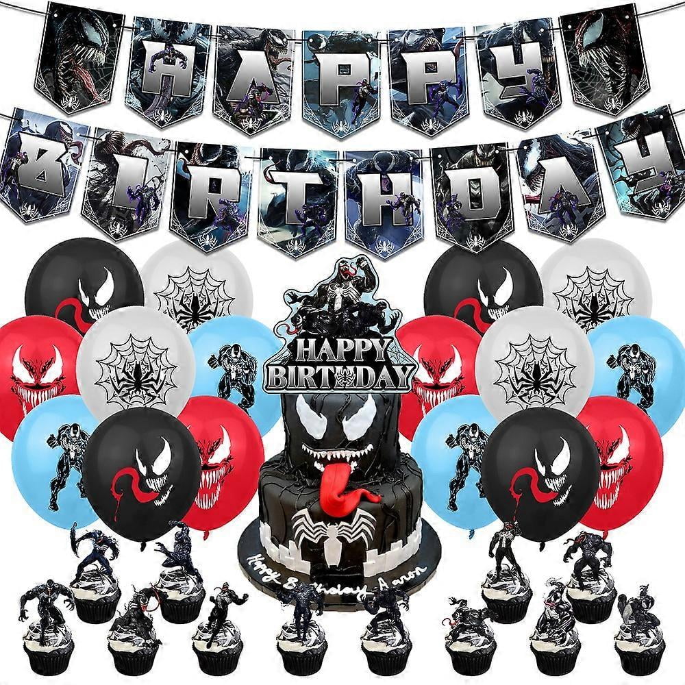 New Venom Birthday Party Decoration Supplies Happy Birthday Banner ...