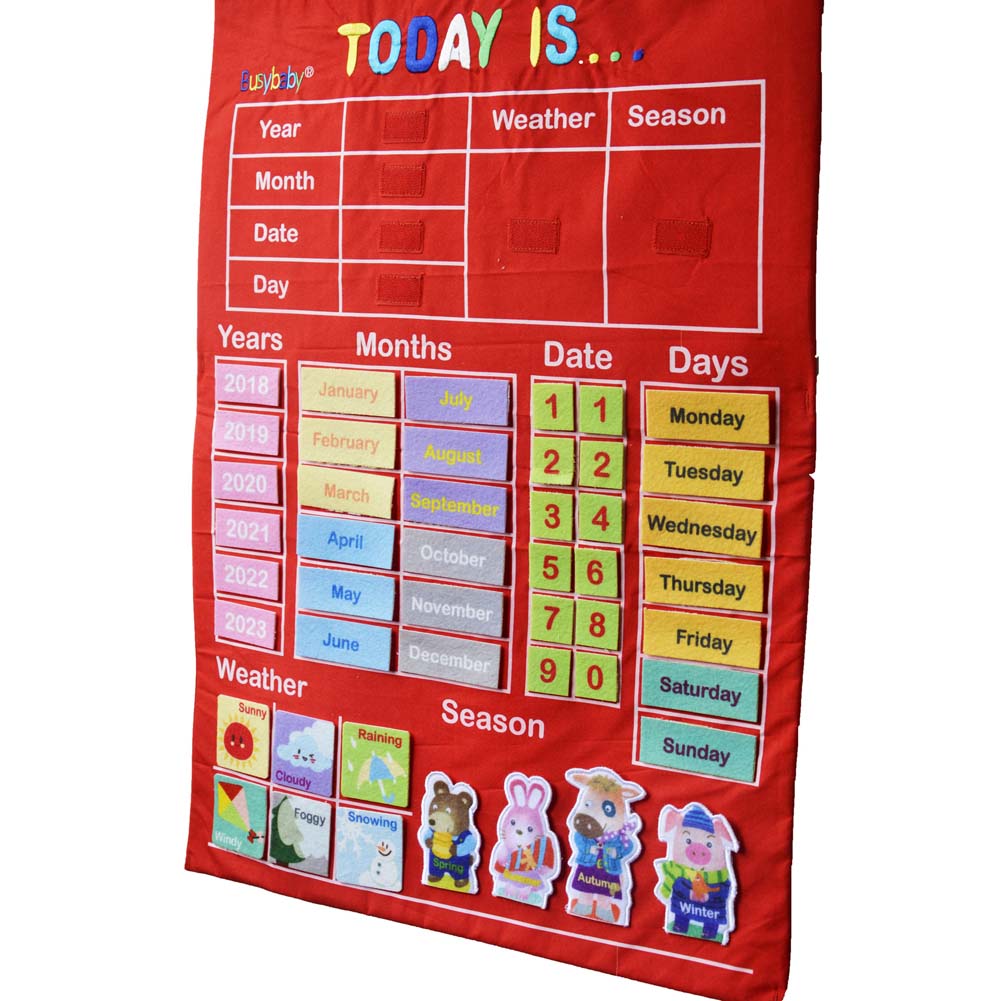 Creative Kids Calendar Hanging Bag Educational Toy Chart For Children Creative Kids Calendar Hanging Bag Educational Toy Chart For Children