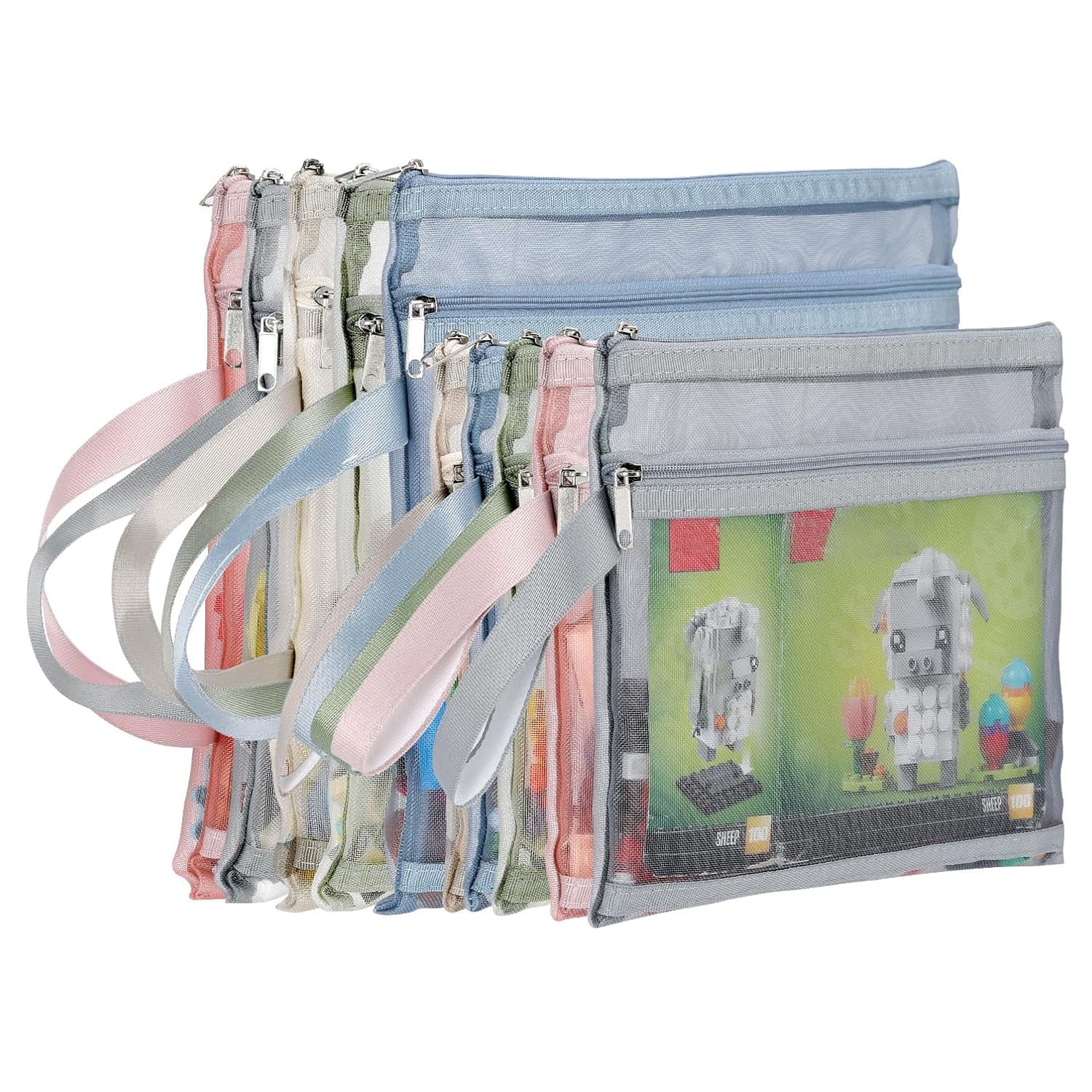 Click here for Kettion 10 Pack Colored Double-Layer Mesh Zipper P... prices