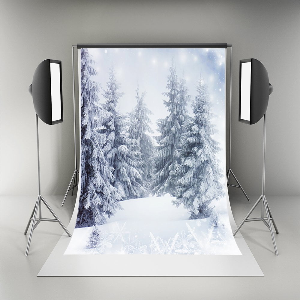 GreenDecor Polyester Fabric 5x7ft Christmas Backgrounds Snow Forest ... GreenDecor Polyester Fabric 5x7ft Christmas Backgrounds Snow Forest ...
