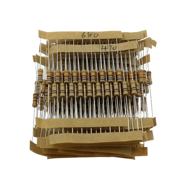 300PCS 30 Values 1/2W Carbon Film Resistors Kit 5% Metal Resistors Set ...