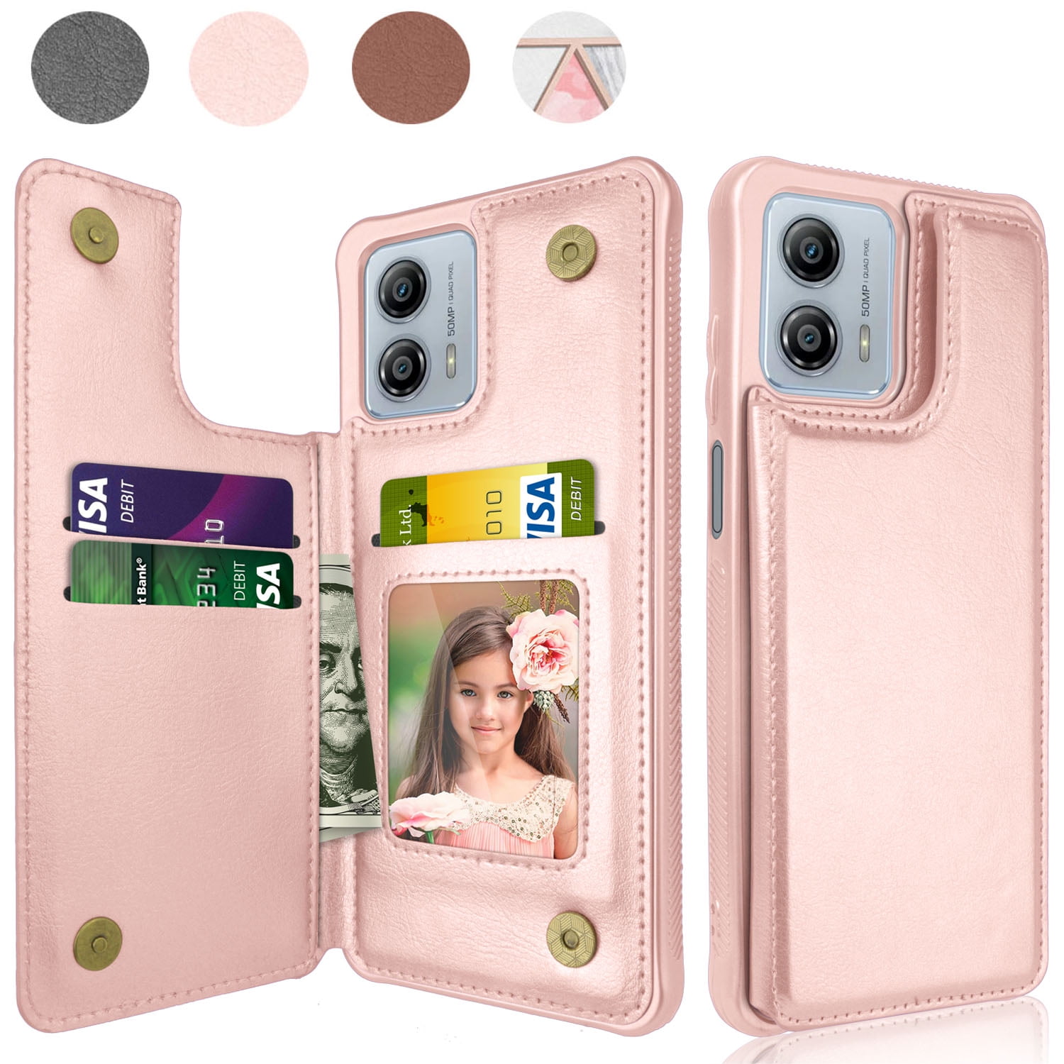 Takfox for Motorola G 5G 2023 Case with Card Holder, Moto G 5G 2023 Wallet Case for Women Men ...