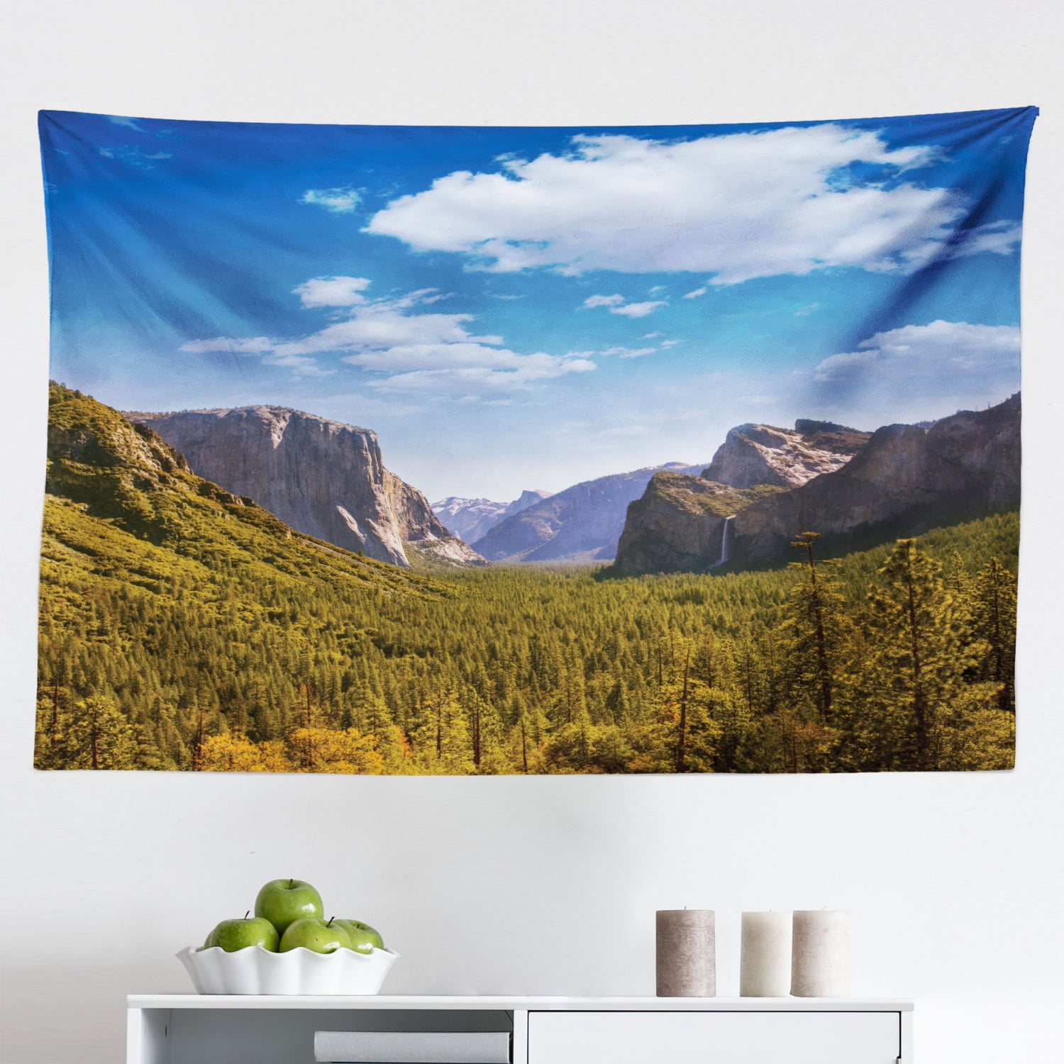 Yosemite Tapestry, Yosemite Merced River El Capitan Half Dome in ...