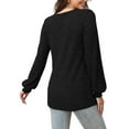 Fantaslook Henley Long Sleeve Shirts For Women Casual Tunic Tops Fall