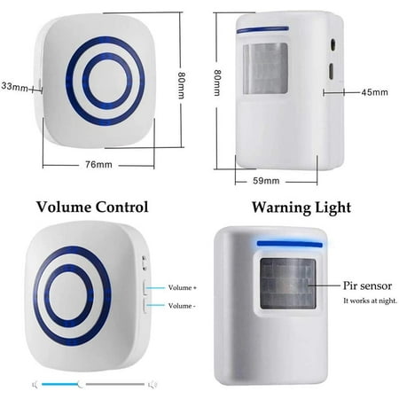 Door Chime,Wireless Business Door Motion Sensor Detector Smart Visitor ...