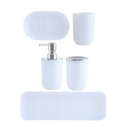 Home Basics 4-Piece White Bathroom Accessory Set - Walmart.com