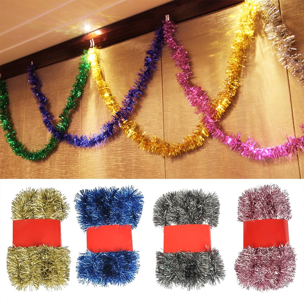 SPRING PARK 500cm Christmas Tinsel Garland Sparkly Streamer Xmas Tree ...