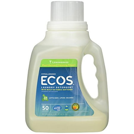 Earth Friendly Products Ecos Liquid Laundry Detergent, Lemongrass, 50 ...