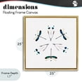 Stupell Industries Simple Dragonfly Symmetry Gold Framed Floater Canvas ...