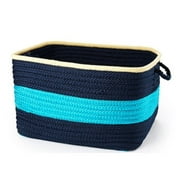 Design Imports Burlap Bin Border Black Rectangle Small, 14"x8"x9 ...