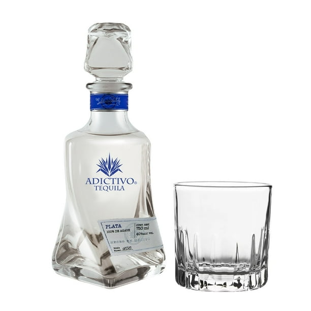 Tequila Adictivo Plata 750 ml + 1 Vaso Lowball | Walmart en línea