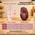 Red Wireless Computer Mouse, 2.4G/BT 5.0 Rechargeable Silent 6-DPI ...
