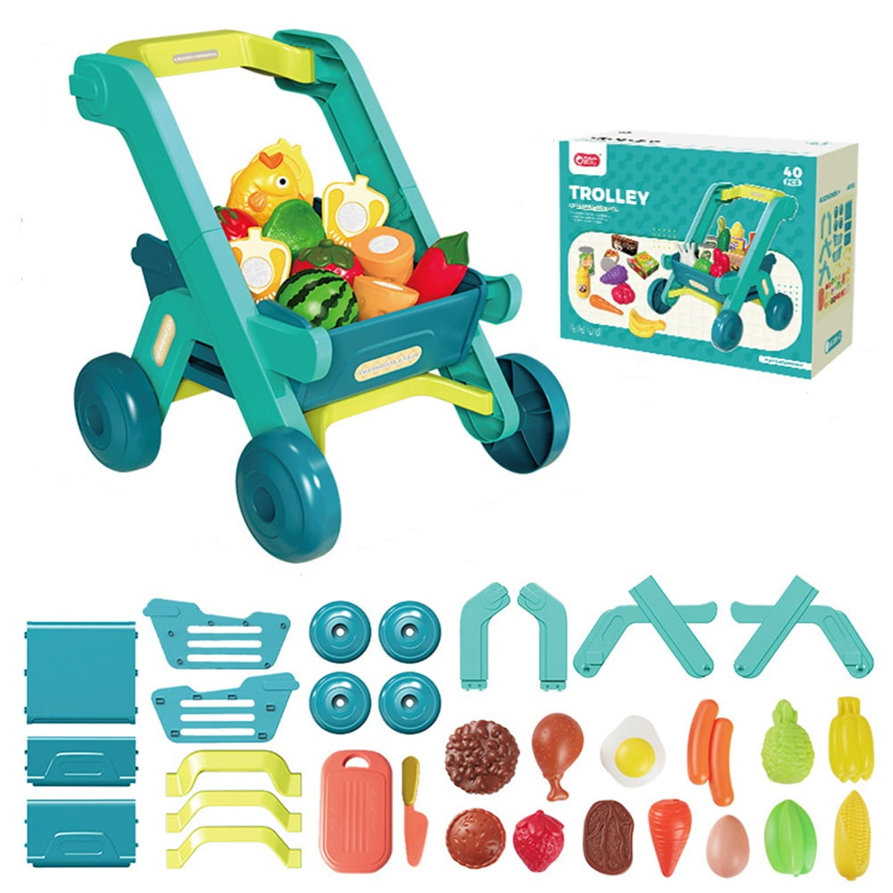 Godderr Kids Shopping Cart Toy, Toddler Shopping Cart, Pretend Play ...
