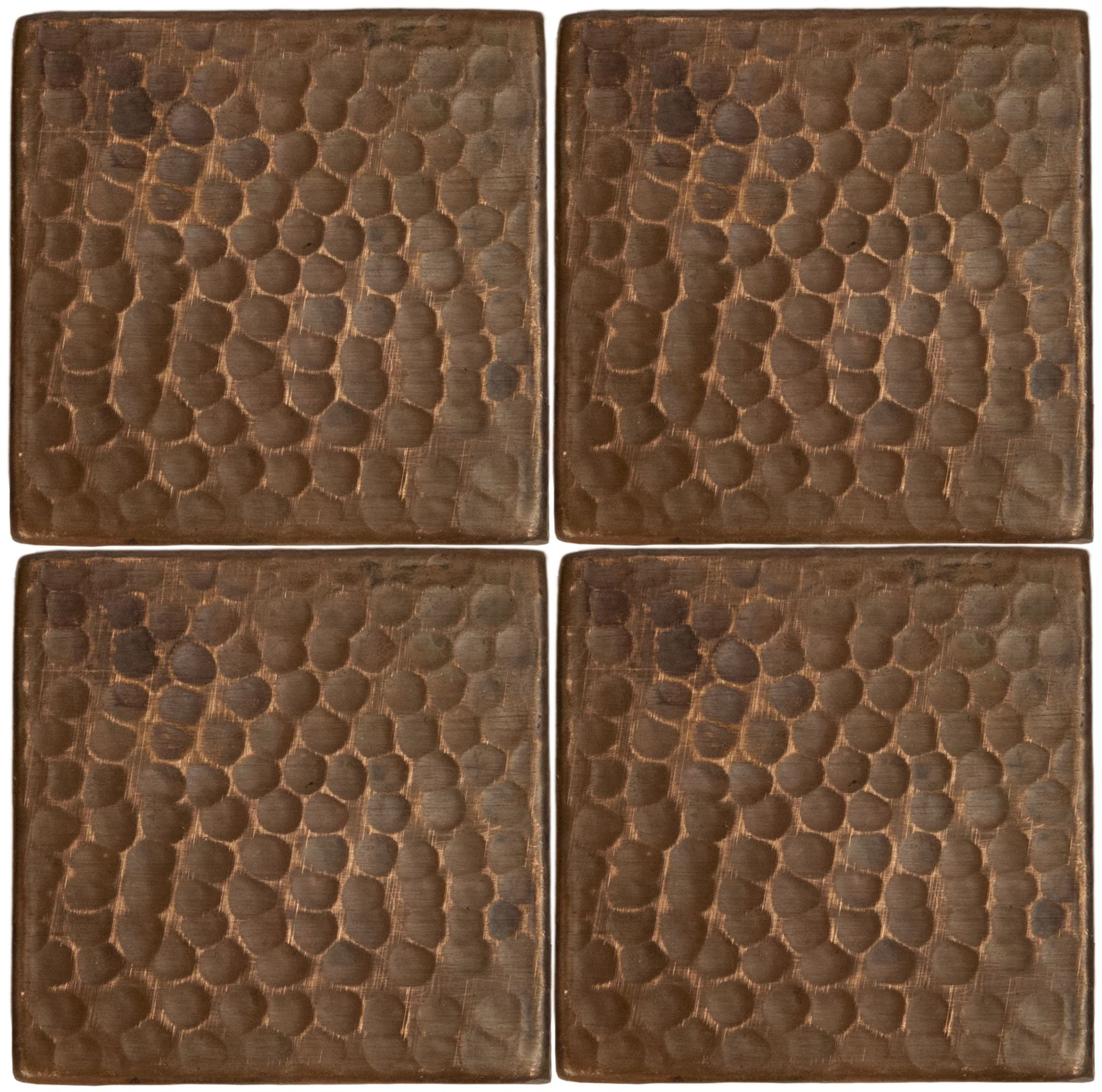 Premier Copper Products T3DBH-PKG4 3 x 3 in. Hammered Copper Tile ...