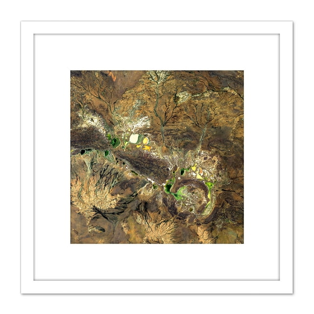 Satellite Mountains Abstract Rock 8X8 Inch Square Wooden Framed Wall ...