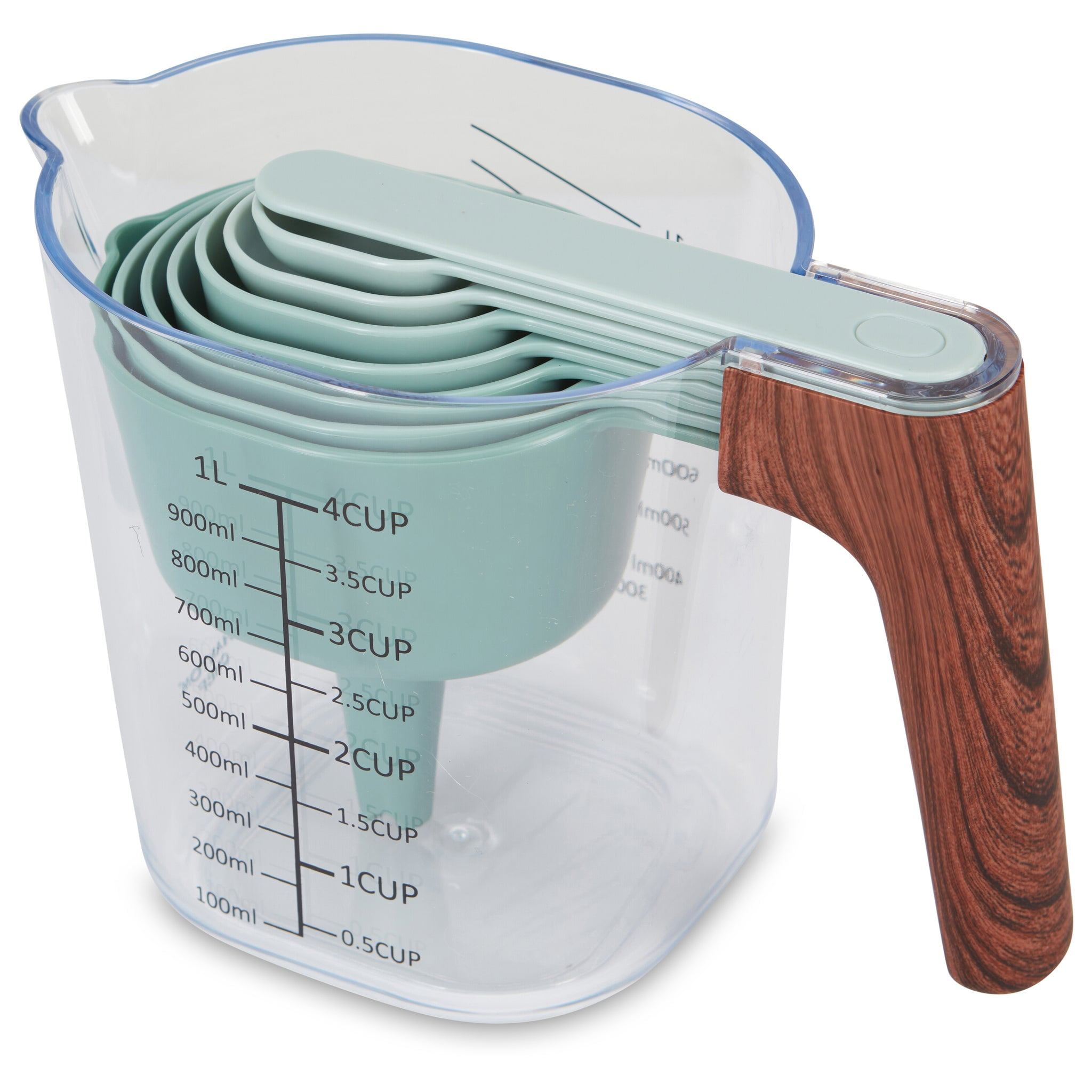 Phantom Chef 9 Piece Nested Measuring Cup & Spoon Set - Green - Walmart.com