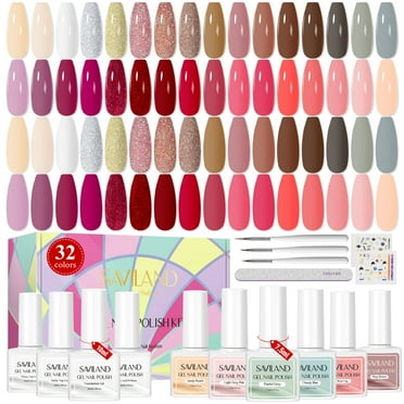 Saviland Cat Eye Gel Nail Polish Set - 12 Colors Magnetic Sparkle ...