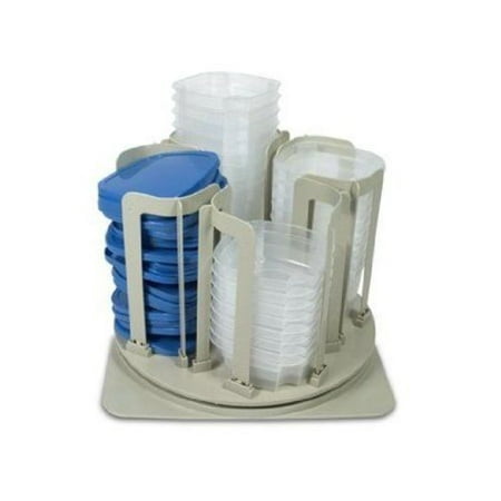 Spin N Store Swirl Around Carousel Organizer- Containers Locking Lids ...