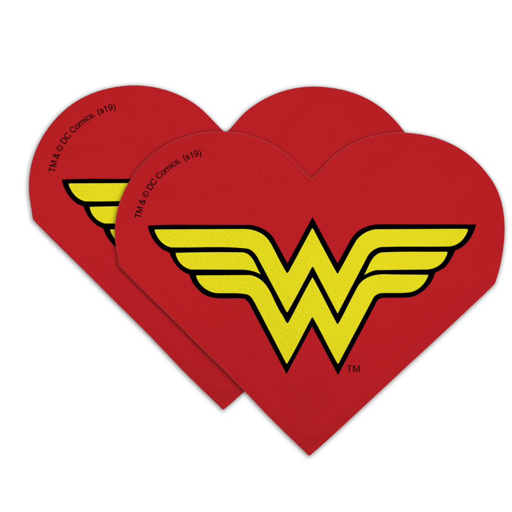 Wonder Woman Classic Logo Heart Faux Leather Bookmark - Set of 2 ...