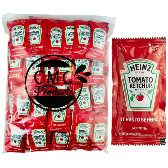 Heinz Tomato Ketchup Packets, Single Serve, 9 gm, 200 Count, Condiment ...