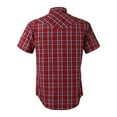 Coevals Club Men's Western Plaid Pearl Snap Short Sleeve Shirt, Red ...