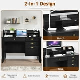 Catrimown Small PC Desk, 47.5 in Vintage Style Home Office Desk with 4 ...