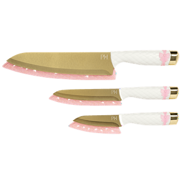 Paris Hilton 12 Piece Knife and Kitchen Utensil Set with Caddy, Pink ...