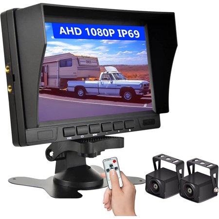 Podofo Backup Camera and Monitor Kit, AHD Reverse Camera with 7'' Dual ...