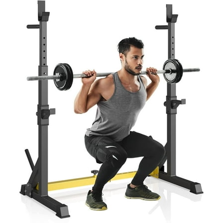 Adjustable Squat Rack,Multi-Function Barbell Rack for Weight Lifting ...