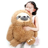Winsterch Fluffy Sloth Stuffed Animal Toy ,Large Stuffed Sloth Plush ...