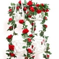 Coolmade 2Pack 8FT Artificial Rose Vines, 16 Silk Flowers Garland for ... Coolmade 2Pack 8FT Artificial Rose Vines, 16 Silk Flowers Garland for ...