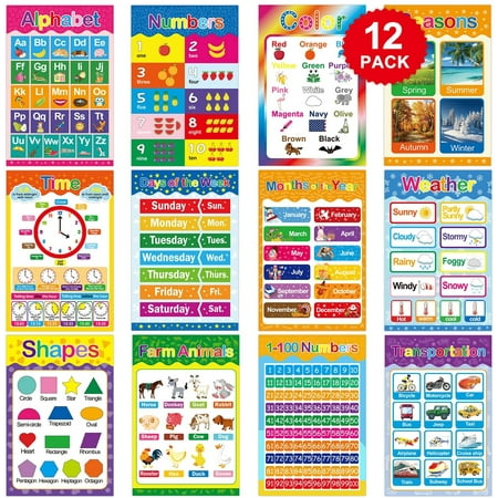 Educational Posters for Kids Preschool Nursery Homeschool Kindergarten ...